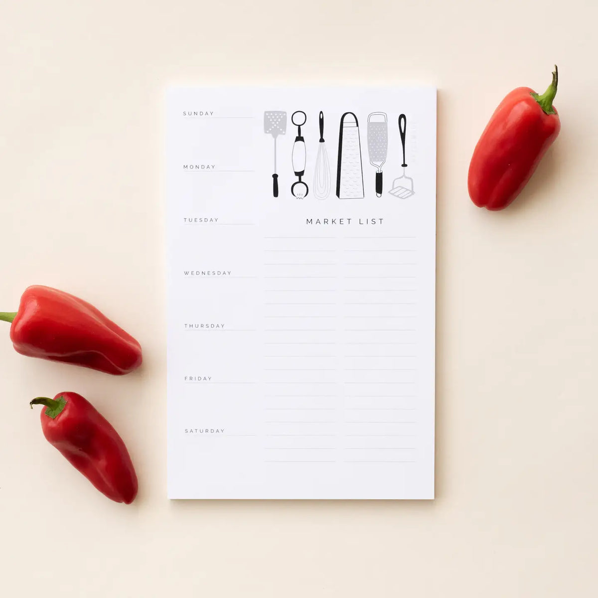 Meal Planner - Kitchen Utensils Notepad – Be Just